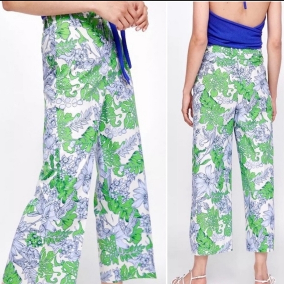 Zara | Pants & Jumpsuits | Zara Fun Wide Leg Cropped Pants | Poshmark